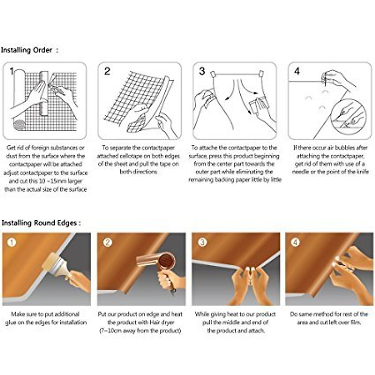 HOYOYO 17.8 x 78 Inches Self-Adhesive Shelf Liner, Self Adhesive Dresser Drawer Paper Wall Sticker Home Decoration, Grey Dirty Brick Decorative