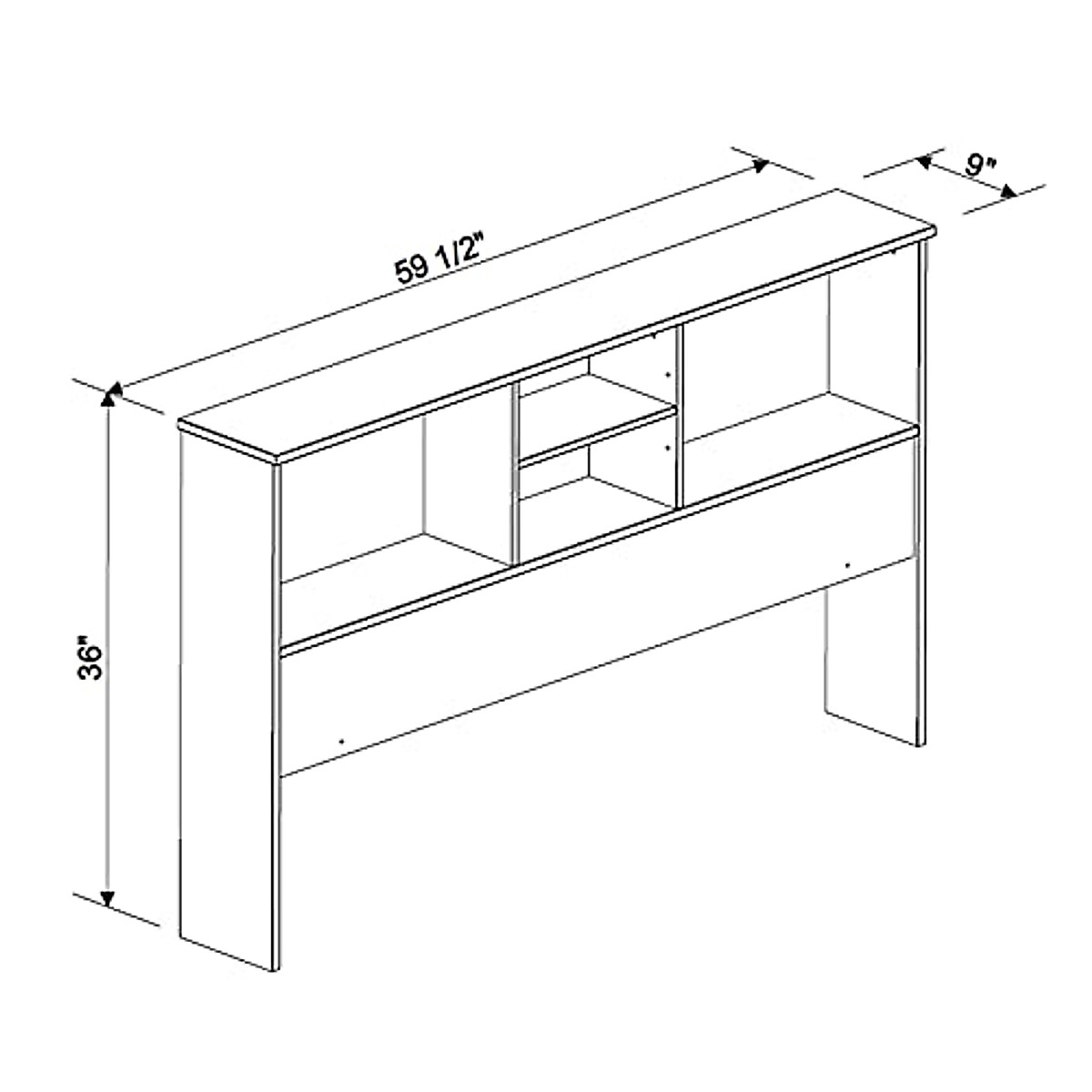 Palace Imports, Inc Palace Imports 100% Solid Wood Kansas Full Size Bookcase Headboard White