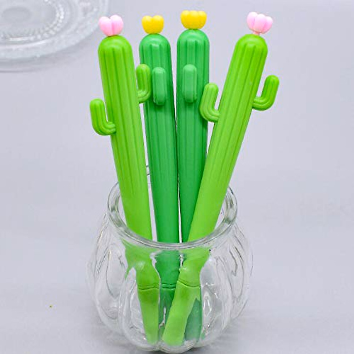 Cactus Shaped Rollerball Pen Cute Creative 0.5 mm Black Ink Gel Pens For Student and Office 12 Pieces by Meiso