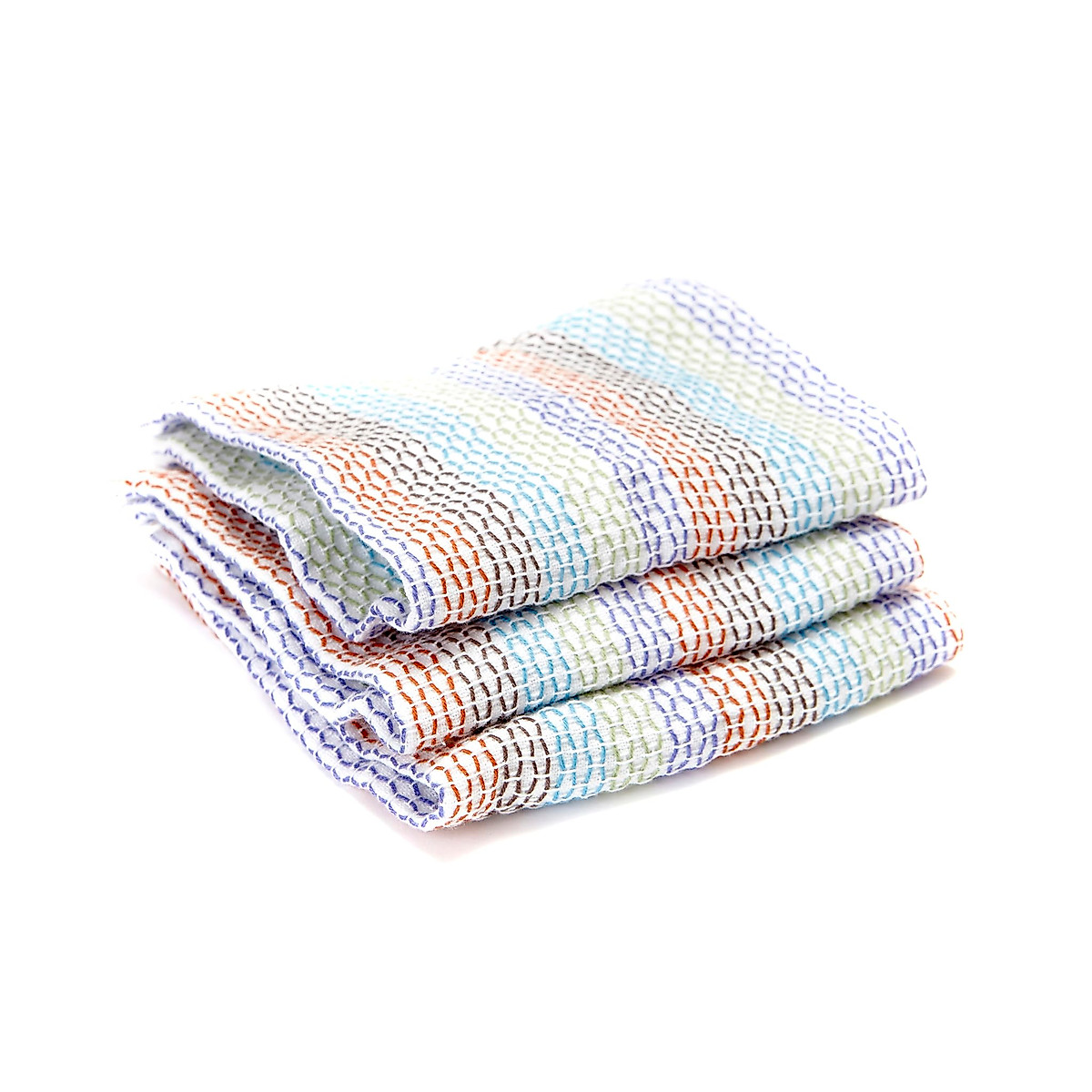 Full Circle Tidy 100% Organic Cotton Dish Cloths, Set of 3, Multicolored