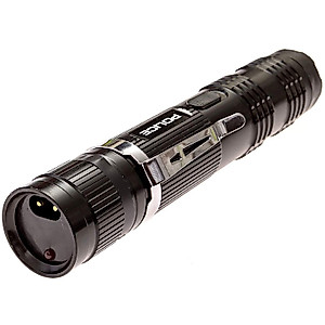 Police M12 Aluminum Stun Gun with LED Flashlight, Black