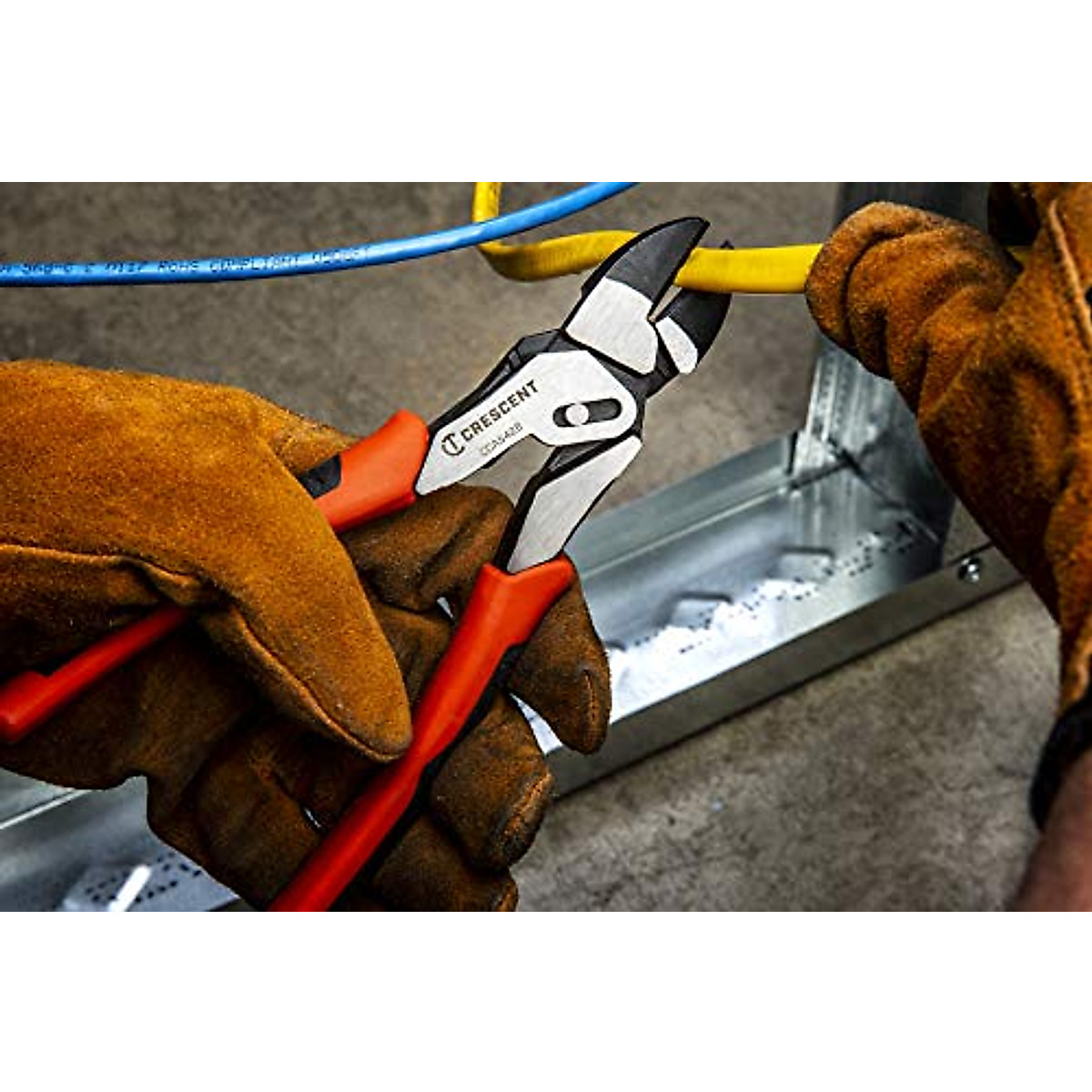 Crescent 8" Diagonal Compound Action Dual Material Cutting Plier - CCA5428 , Red