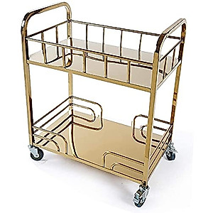 Trolley Rack Tool Cart - Stainless Steel Titanium Luxury Service Car Tea Cart Hotel Dessert Car Trolley Mobile Shelf Trolley Rack Carts The Taste of Home