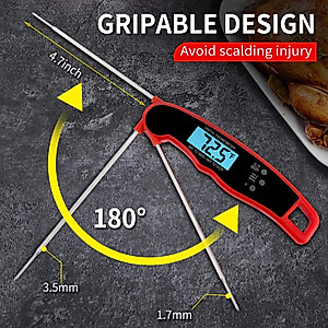 YLMIJFE Meat Thermometer,Meat Thermometer Digital,Waterproof and Backlight Instant Read Meat Thermometer for Grill and Cooking.Digital Food Probe for Kitchen, Outdoor Grilling and BBQ!