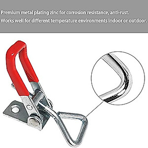 16 Pack Adjustable Toggle Clamp, 330lbs Holding Capacity Heavy Duty 4001 Style Toggle Latch Hasp Clamp for Door, Box Case Trunk, Smoker Lid Jig, Quick Release Pull Latch, Sturdy Metal Draw Latch