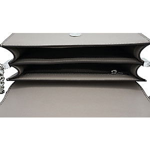 Tory Burch 61450 Grey Heron/Stainless Steel Hardware Emerson Envelope Women's Adjustable Shoulder Bag