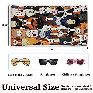 Einzelnn Sunglass Eyeglass Glasses Case Soft, Squeeze Top Portable Travel Leather Soft Sunglasses Case Pouch Bag for Women Men Cute Dogs