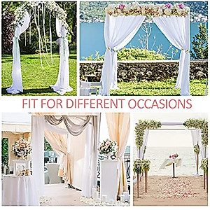 PARTISKY Wedding Arch Draping Fabric,2 Panel 28" x 19Ft White Wedding Arch Drapes Sheer Backdrop Curtain for Wedding Ceremony Party Ceiling Decor