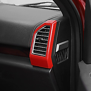 Voodonala Dashboard Side Air Vent Panel Cover Antiscratches Panel Cover for Ford F150 2015-2020(Red,2Pcs/Set)