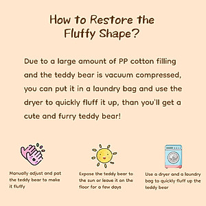 Tezituor Big Teddy Bear Stuffed Animal, 26 inch Medium Size Stuffed Teddy Bear Plush Toy for Chirstmas Valentine's Day Birthday, Soft Teddy Bear Plush for Kids Girlfriend, Tan