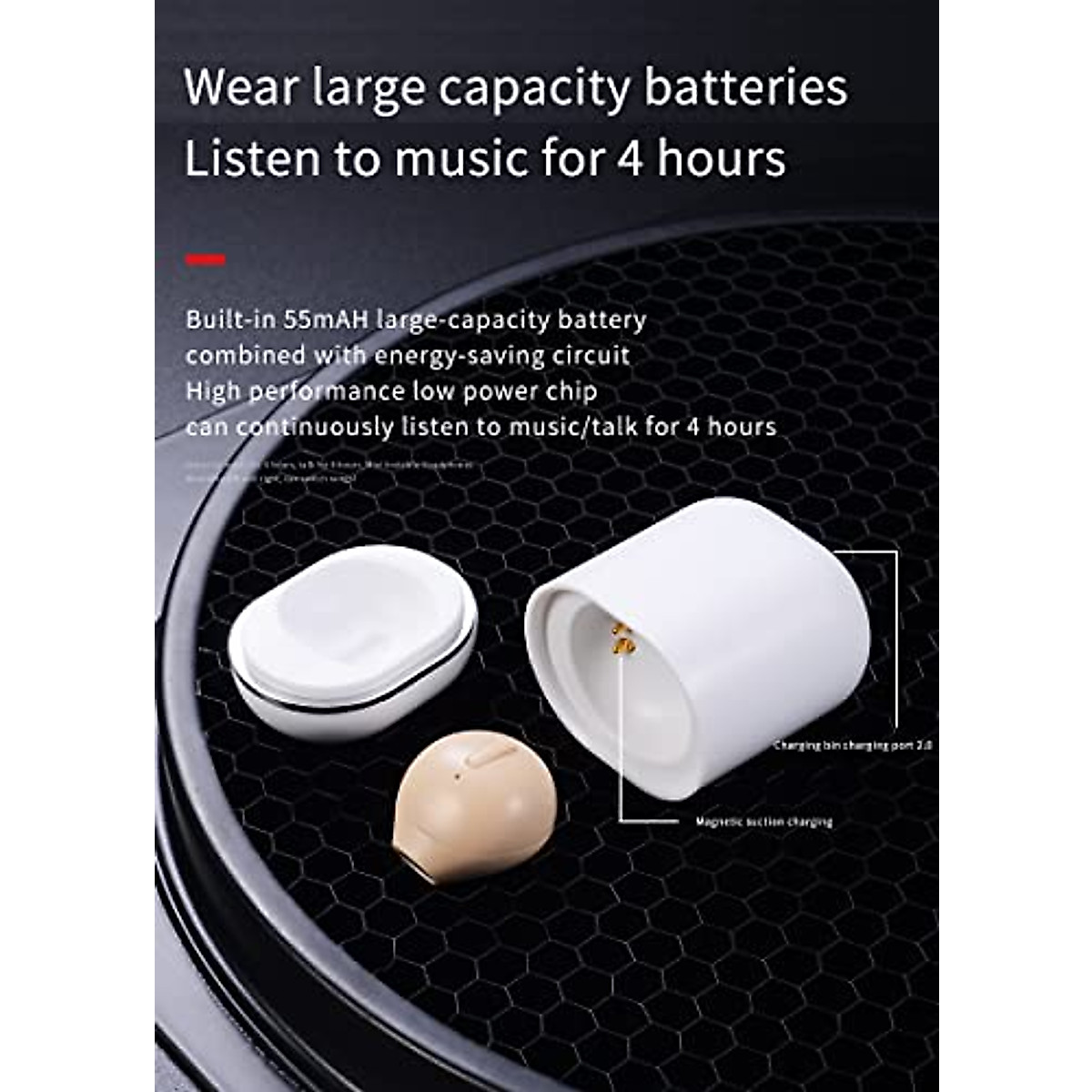 Loluka Bluetooth Earbud Single 5.0, Mini Invisible Wireless Headset Hands Free Car Headphone, Cell Phone Bluetooth Earbud for iOS Android Smart Phones Waterproof