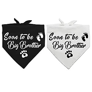 Soon to Be Big Brother Blue Dog Bandanas, Gender Revealing Dog Scarf Photo Prop, Pet Accessories for Dog Lovers, Pet Baby Announcement Scarf Accessories, Pack of 2