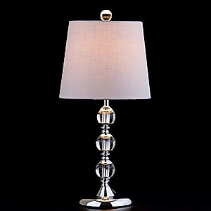 JONATHAN Y JYL2026A Hudson 20" Crystal Mini LED Table Lamp Traditional,FrenchCountry,Transitional for Bedroom, Living Room, Office, College Dorm, Coffee Table, Bookcase, Clear/Chrome