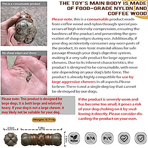 PunkyKom Dog Toys,Chew Toys for Aggressive Chewer,Large Dog Toys,Bone Chew Toys,Big Dog Toys for Cleaning Teeth,Consumable Coffee Wood,Relieving Boredom,Interacting,Strong,Large.Indoor,Outdoor.