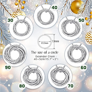 BalaBelle Birthday Gifts for Women, 30th 40th 50th 60th 70th 80th 90th Birthday Gifts for Women Friends, Happy Birthday Necklace 925 Sterling Silver Circle Necklace, Birthday Jewelry for Women (70th)