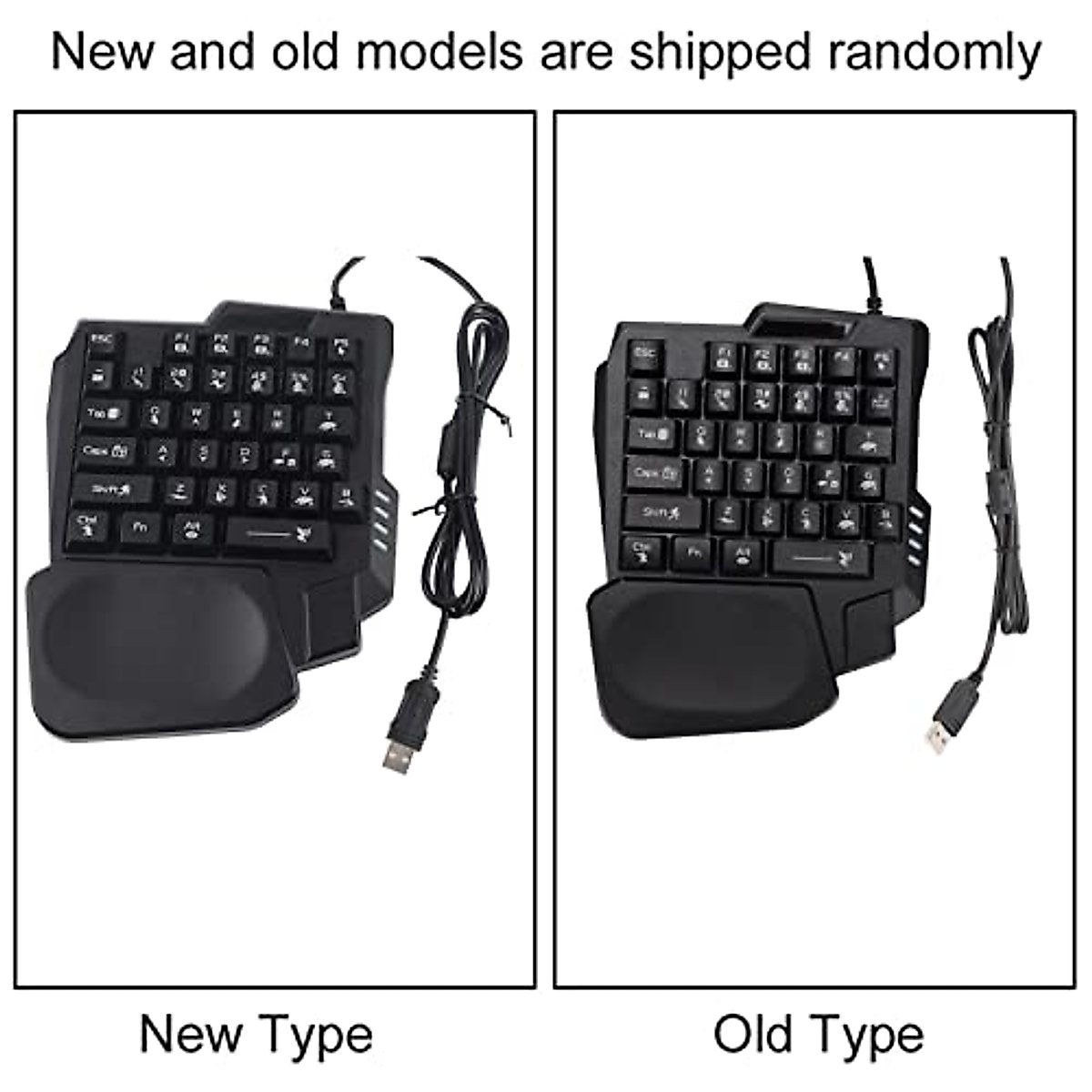 One Handed Gaming Keyboard, RGB Backlit 35 Keys Portable Mini Gaming Keypad with Wrist Rest Plug and Play Mechanical Gaming Keyboard for PC Mobile Game