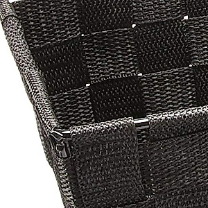 Whitmor 6581-2712-BLK Woven Strap Small Shelf Tote Black