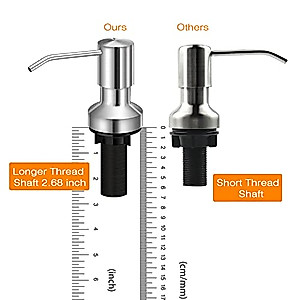 Sink Soap Dispenser for Kitchen Sink, Countertop Built in Sink Soap Dispenser with 47”Extension Tube kit, No Need to Fill The Little Bottle Again (Brushed Nickel)