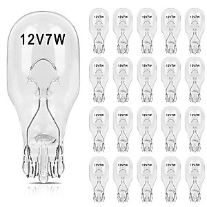 JIOTAR 20 Pcs-7 Watt 12 Volt Landscape Light Bulbs/ T5 Low Voltage Lighting Bulbs Replacement Deck Light Bulbs, Wedge Base Low Voltage Bulb, Cabinet and Automotive Light Bulbs