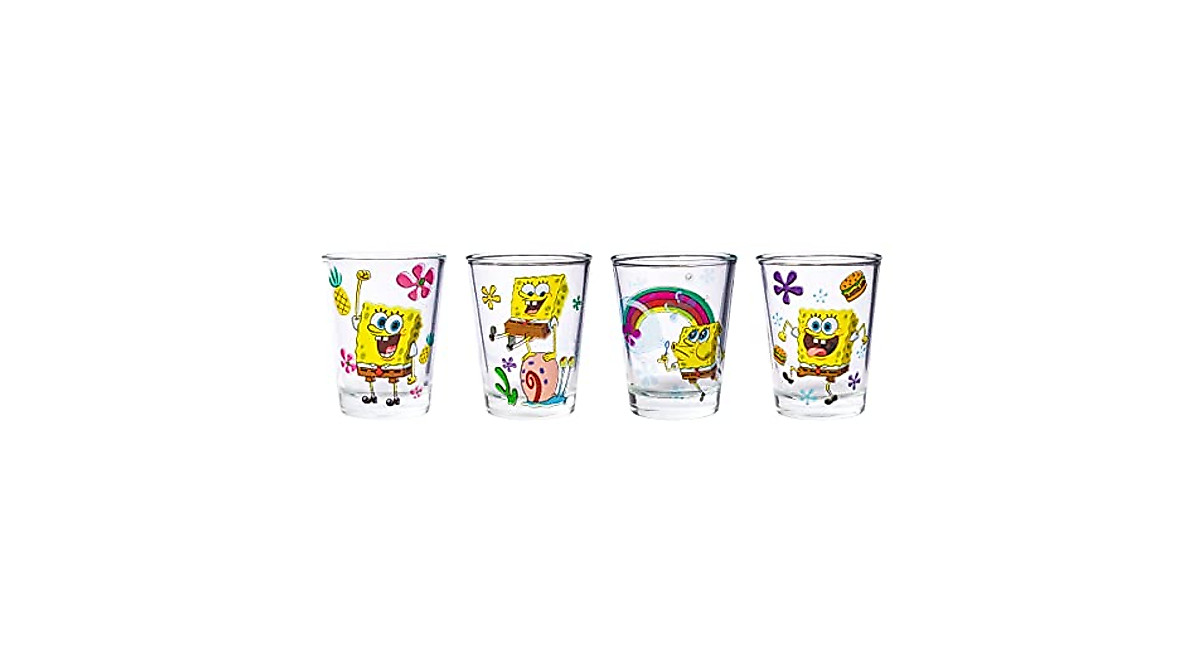 SpongeBob SquarePants Mini Glass Set - 4-Pack Gift