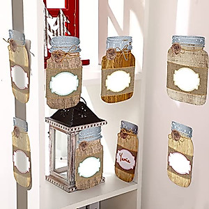 48 Pieces Mason Jar Farmhouse Name Tags Mason Jar Cutouts Paper Shabby Rustic Farm Classroom Decor for Bulletin Board School Wall Desks Student Teacher Cubby Classroom Decoration