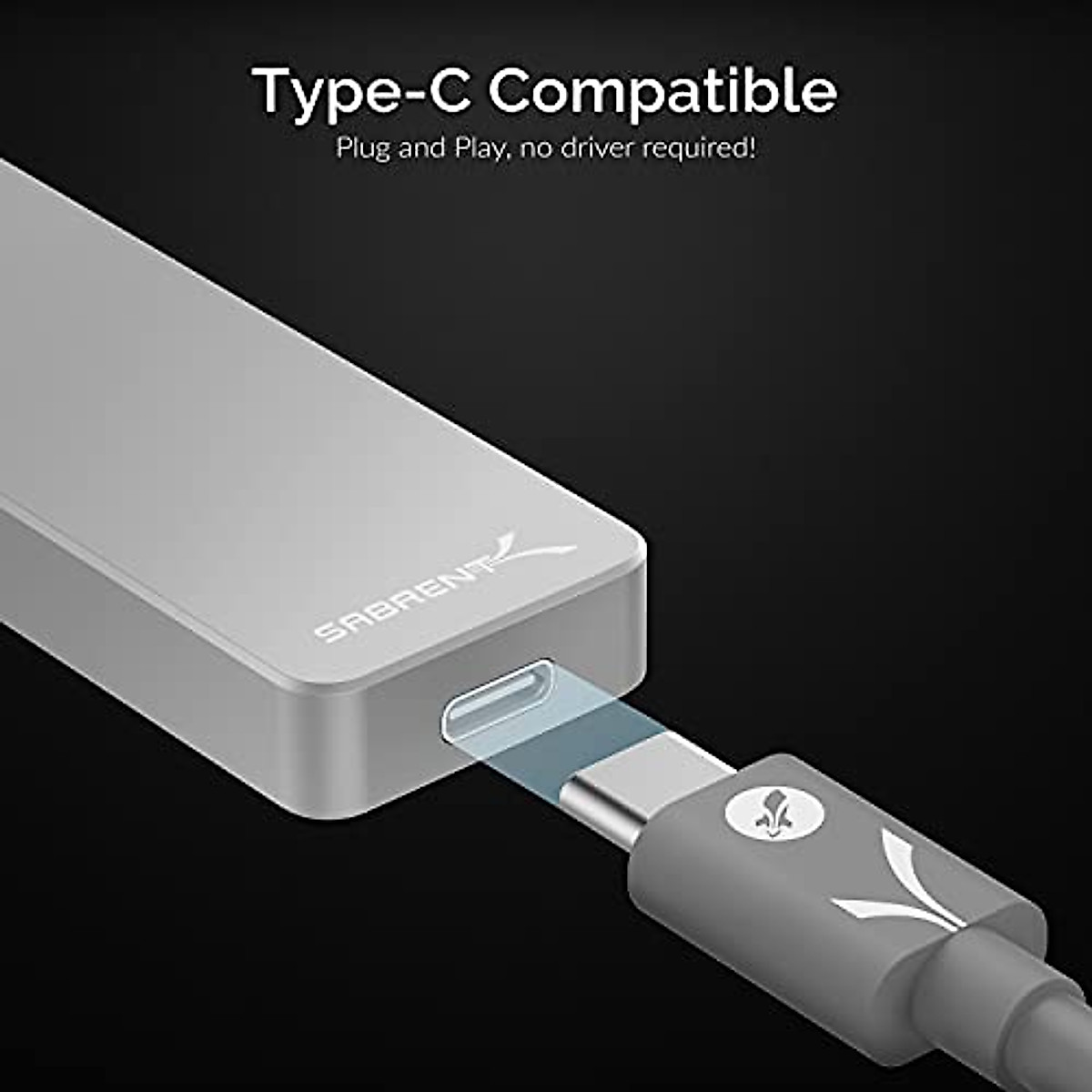 SABRENT Rocket Nano 1TB USB 3.2 10Gb/s External Aluminum SSD (Silver) (SB-1TB-NANO)