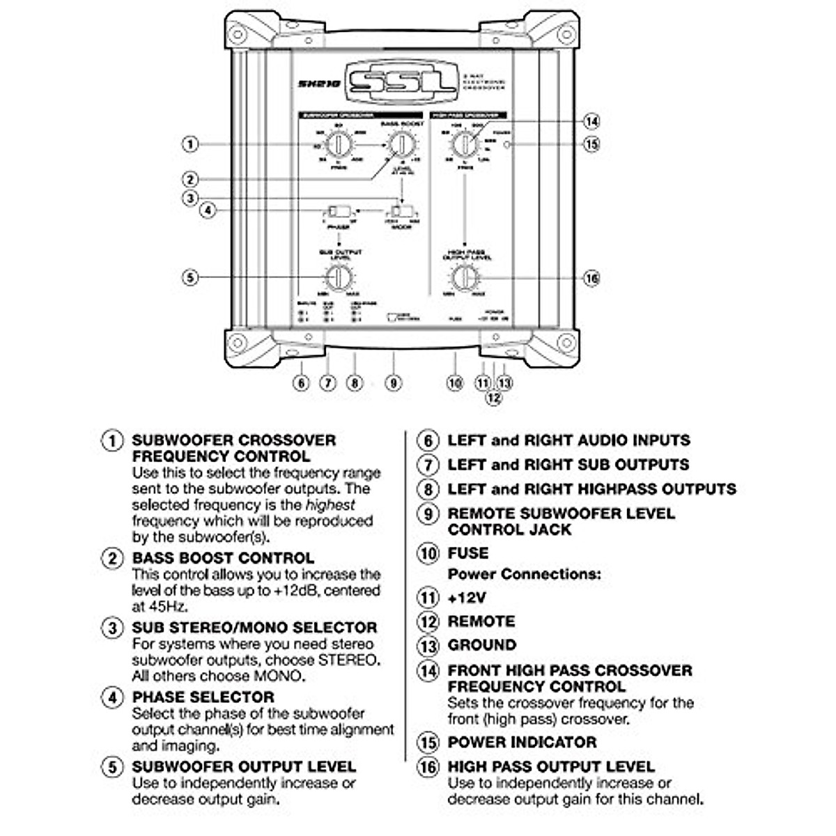 Sound Storm Laboratories SX210 2 Way Car Electronic Crossover with Remote Subwoofer Control