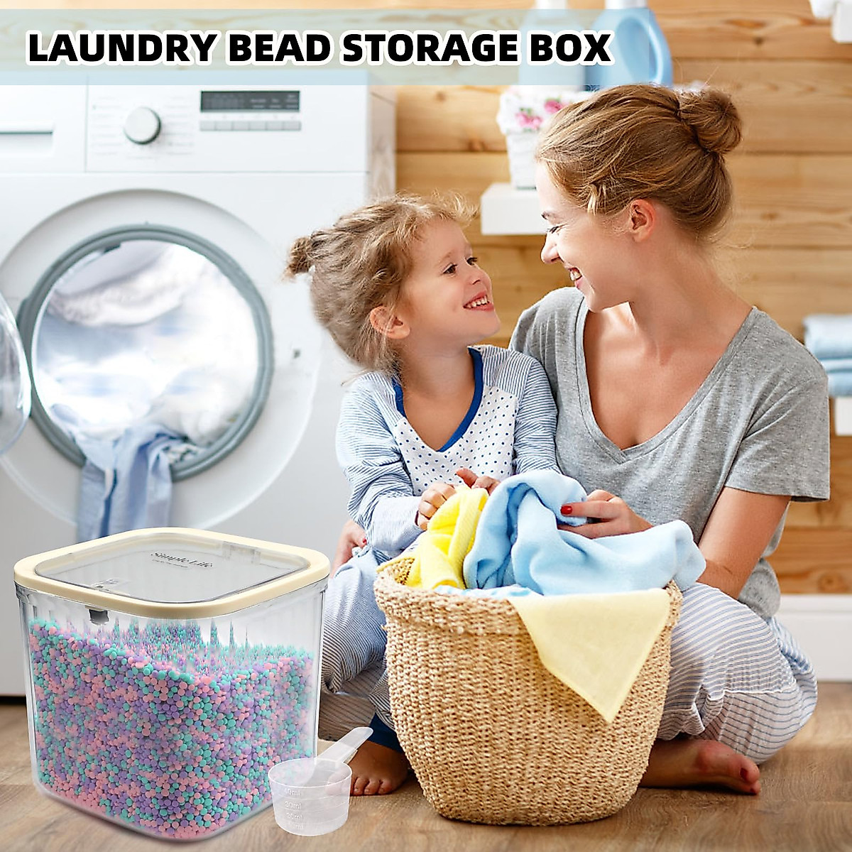 100 OZ Laundry Pod Container Laundry Powder Container Laundry Pod Holder For Laundry Beads Dishwasher Pod Laundry Dispenser Laundry Room Organization Storage with Sealed and Pop-Up Lids (White)