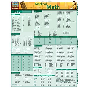 Medical Math QuickStudy Laminated Reference Guide (QuickStudy Academic)