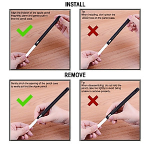 Silicone Case Compatible with Apple Pencil 2nd Generation Holder Sleeve Skin Pocket Cover Accessories Kit Fit for Ipad Pro 11 12.9 Inch 2018, Soft Grip Pouch with 2 Protective Nib Covers