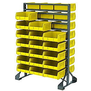 Akro-Mils 30016 Two Sided Steel Rail Hanging System Garage Organizer for Mounting AkroBin Storage Bins, (36-Inch W, 20-Inch D, 53-Inch H), Gray