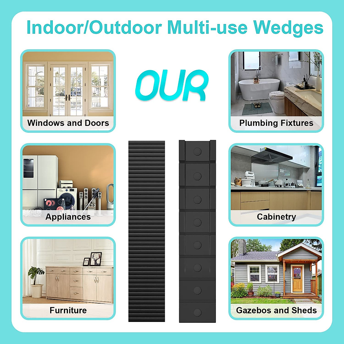 Composite Shims for Indoor/Outdoor Use(40 pcs), Heavy Duty Never Rot Plastic Wedge Shims for Leveling, DIY Furniture Levelers for Home Improvement, Table, Furniture, Doors, Windows, Sheds, Toilet