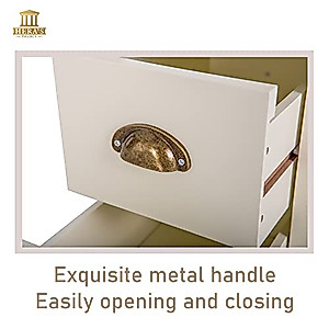 HERA'S PALACE Small End Table with Storage, White Nightstand with Drawer, Sturdy and Durable, Narrow Side Table for Bedroom, Living Room, Office, Sofa