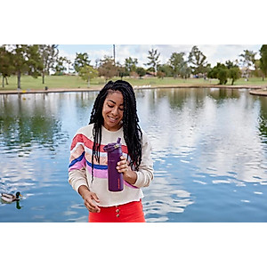 Stanley IceFlow Flip Straw 2.0 Water Bottle 24 oz | Built-In Straw for Travel and Sports | Lightweight and Leak Resistant | Insulated Stainless Steel | BPA-Free | Poolside