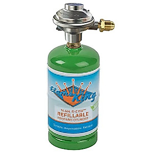 MENSI 1LB Propane Regulator Valve with One Pound Disposal Bottle Connection and 3/8" Male Flare Fitting for Propane Extension Hose