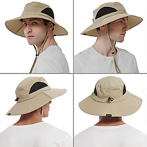 EINSKEY Unisex Sun Hat, Waterproof Wide Brim Bucket Hat Packable Boonie Hat for Fishing Hiking Gardening Safari Beach
