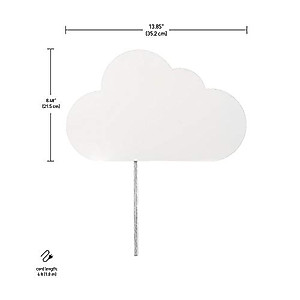 Globe Electric 51492 1-Light Floating Cloud Plug-in Wall Sconce, Matte White, 6ft Clear Cord, Inline On/Off Rocker Switch, Wall Lights for Bedroom Plug in, Kitchen Sconces Wall Lighting