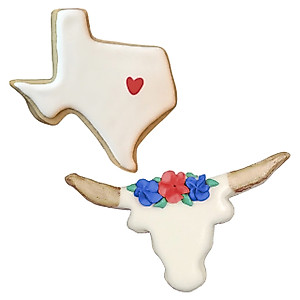 Texas Cookie Cutters 2-Pc. Set Made in the USA by Ann Clark, Texas, Longhorn