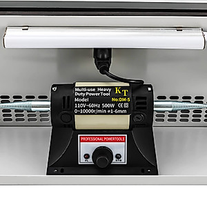 110V 500W Benchtop Jewelry Polishing Buffing Machine Jewelry Polishing Tool Dust Collector with Light Table Top Jewelry Making Kit with Light 10000RPM Adjustable Speed