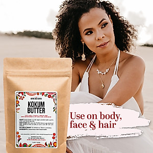 Better Shea Butter Raw Kokum Butter Unrefined - Body Butter Bar for Soap Making and DIY Butter, Skin and Hair Products - Pure, Unscented Skin Butter for Lotion Base - Kokum Butter 8 oz Block