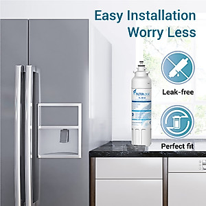 Filterlogic ADQ73613401 Refrigerator Water Filter, Replacement for LG® LT800P®, LT800PC, ADQ736134, ADQ73613402, LSXS26326S, LSXS26366S, LMXS30776S, LSXS26366D, LMXC23746S, 46-9490, 469490, Pack of 3