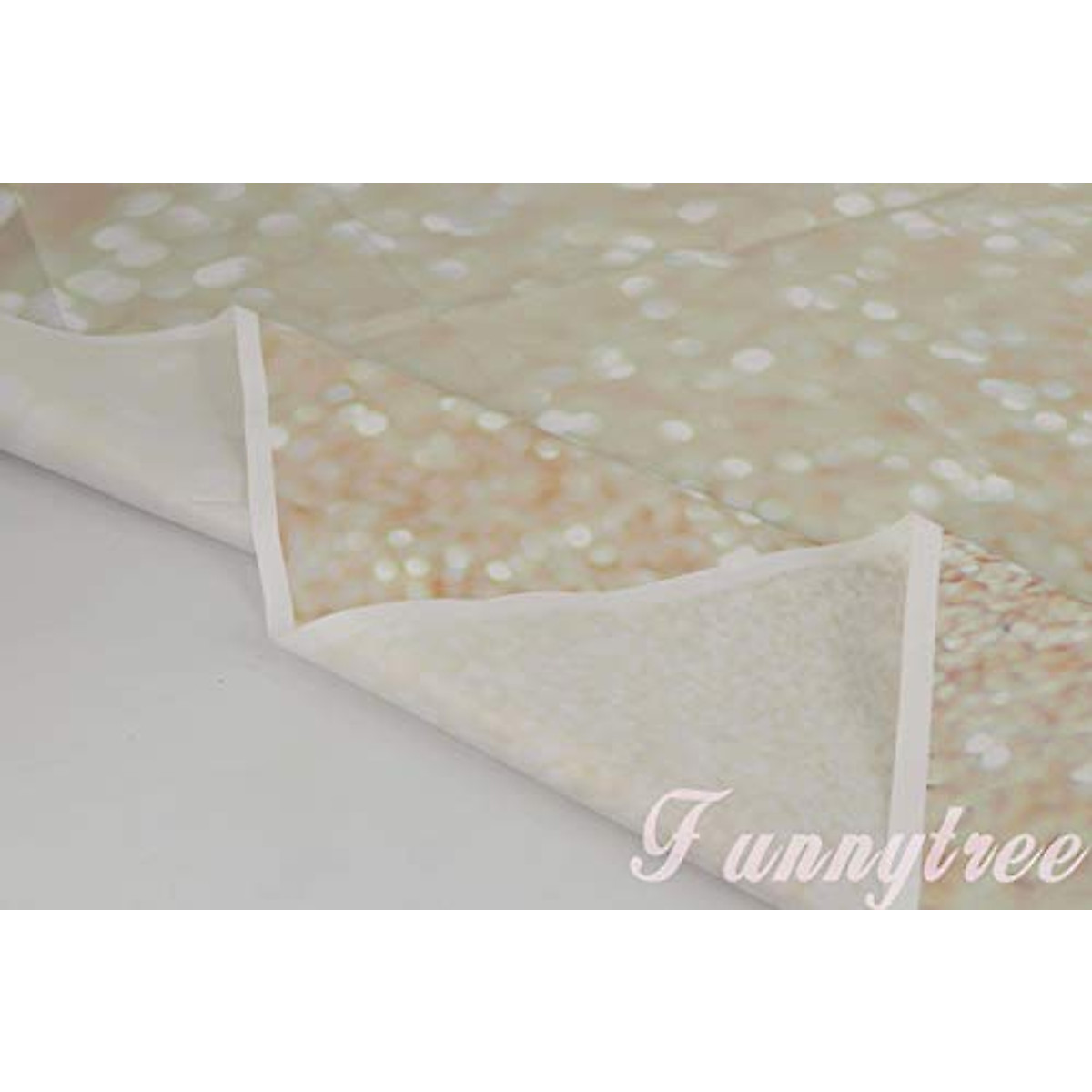 Funnytree 5X7ft Ivory Gold Bokeh Photography Backdrop Golden Spots Shinning Sparkle (Not Glitter) Sand Scale Halo Still Life Golden Background Newborn Baby Portrait Photo Studio Photobooth Props