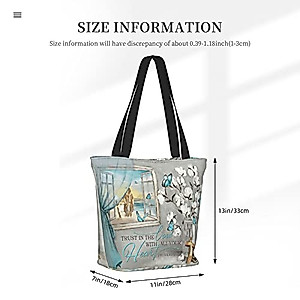 SENROLAN Bible Tote Bag Christian Reusable Shopping Tote Bag Inspirational Scripture Gift Bags For Women Mothers Day