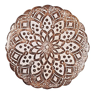 Set of 4 Wooden Trivet for Hot Dishes Pots and Pans Tea Pot Holders Nonslip Heat Resistant Kitchen Counter Accessories Housewarming Gift (MD2205) 8" Diameter