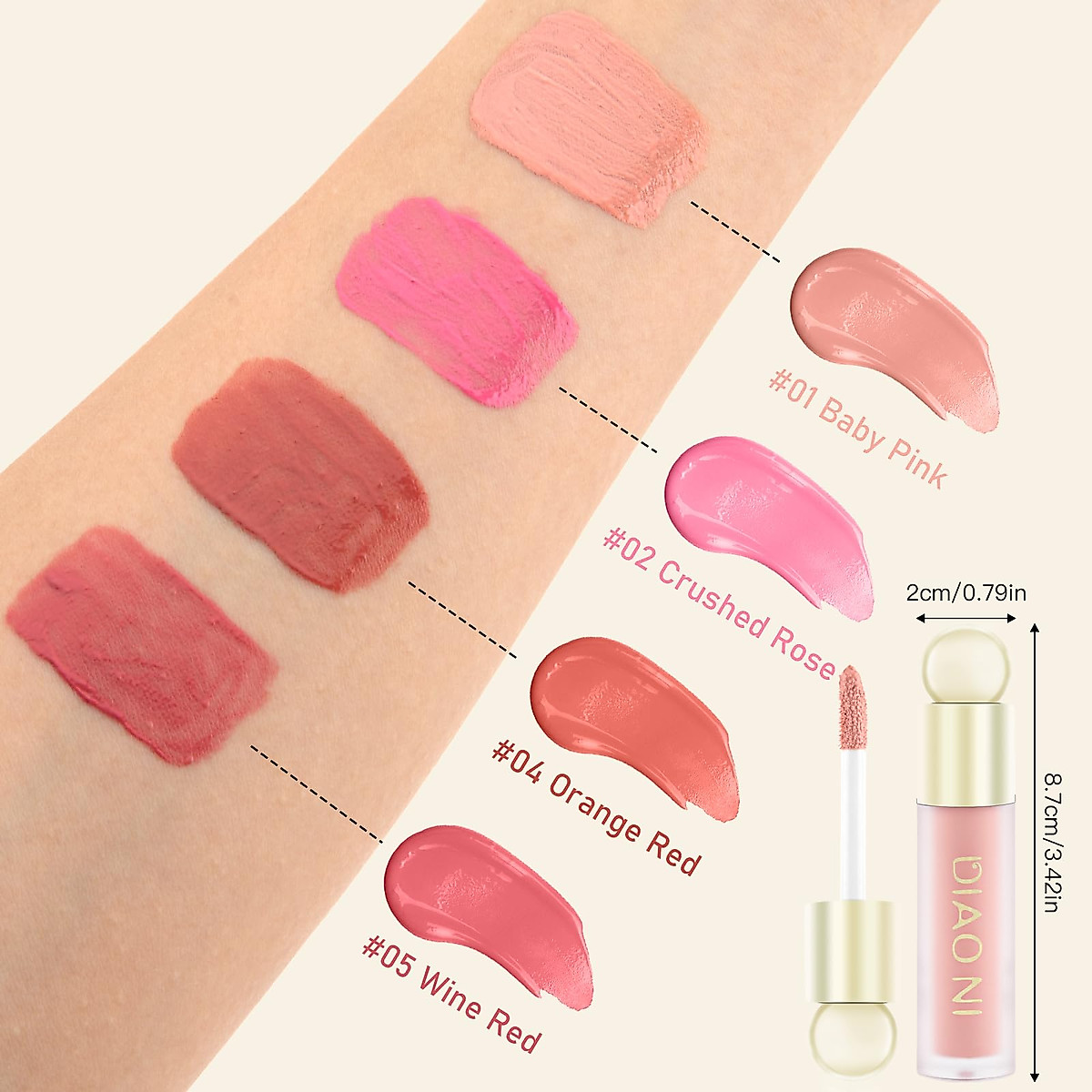 BowJian Blush for Cheeks Face Make Up Blush Stick Cream Blush for Cheeks Rare Beauty Blush Highlighter Stick Liquid Blush Contour Natural Stick Blush Long Lasting Pink Blush Korean Makeup#01 Baby Pink