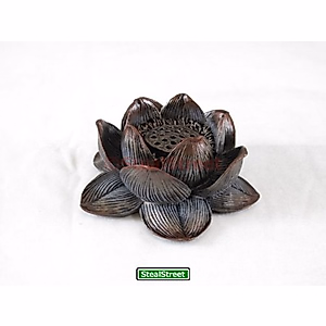 SUMMIT COLLECTION Eastern Enlightenment Lotus Flower Meditation Incense Burner, Zen Buddhist Home Décor