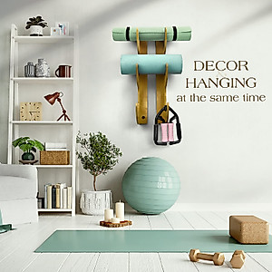 Yes4All Wall Mount Wooden Foam Roller Rack/Yoga Mat Holder for Storing Home Gym Accessories and Decor