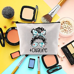 BLUPARK CNA Gift Zipper Bag Certified Nursing Assistant Gifts CNA Graduation Gift CNA Life Makeup Bag Nursing Cosmetic Bag (CNA life)