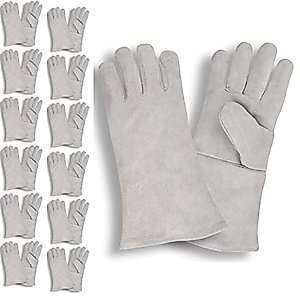 Cordova 7605 Regular Shoulder Leather Welder Gloves, One-Piece Back, Full Sock Lining, Gray, X-Large, 12-Pack Bulk Welder's Gloves