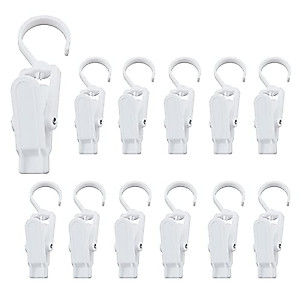 ZZLZX 12PCS Multifunctional Plastic Family Travel Rotating Rotating Hanging Laundry Hook Clothes Pins Hat Clip for Hanging Curtains, Christmas Party Light Hook Clips